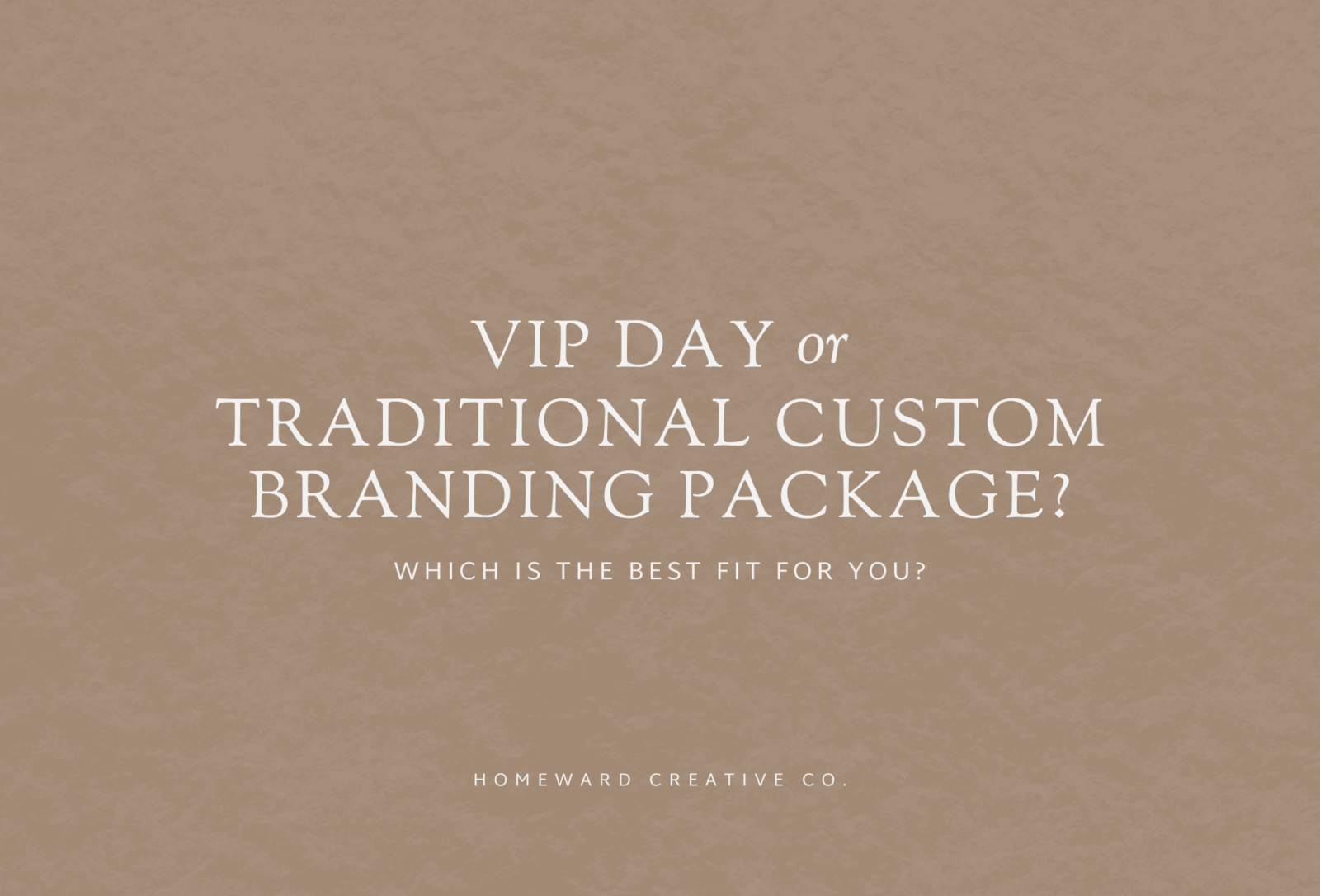 VIP Day or Traditional Custom Branding Package? Which is the Best Fit ...